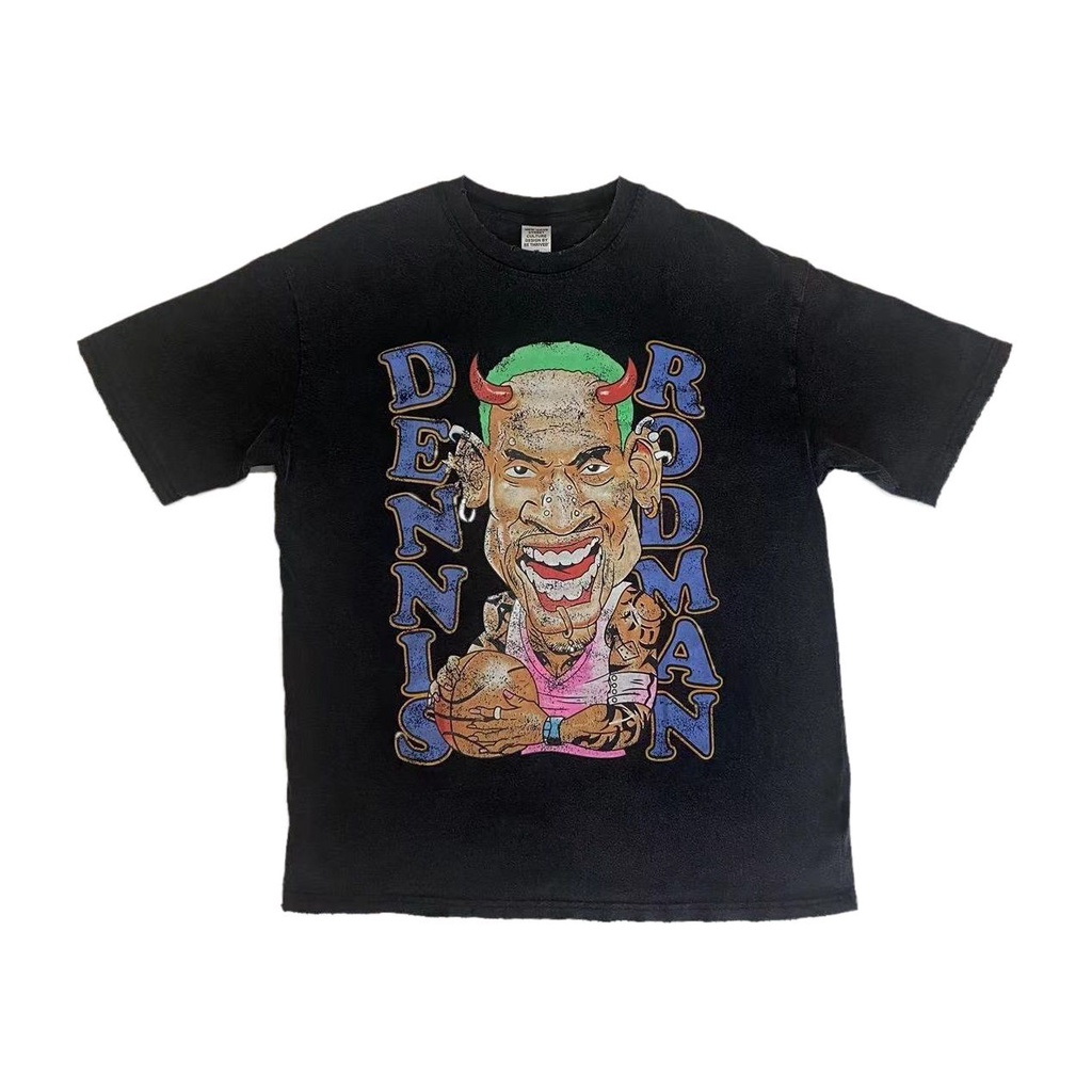 Vintage Design Faded Dennis Rodman Cartoon | Shopee Malaysia
