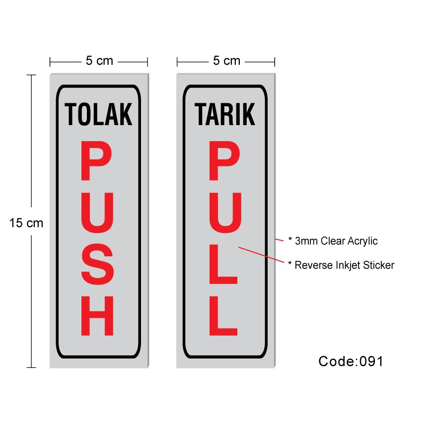 Door Sign. Push & Pull. Tarik Dan Tolak, Papan Tanda | Shopee Malaysia