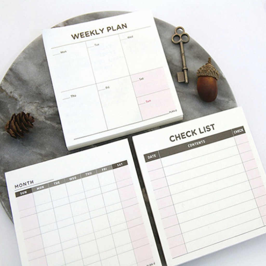 60 Sheet Desk Memo Pad Check List Weekly Plan Note Pad Office ...