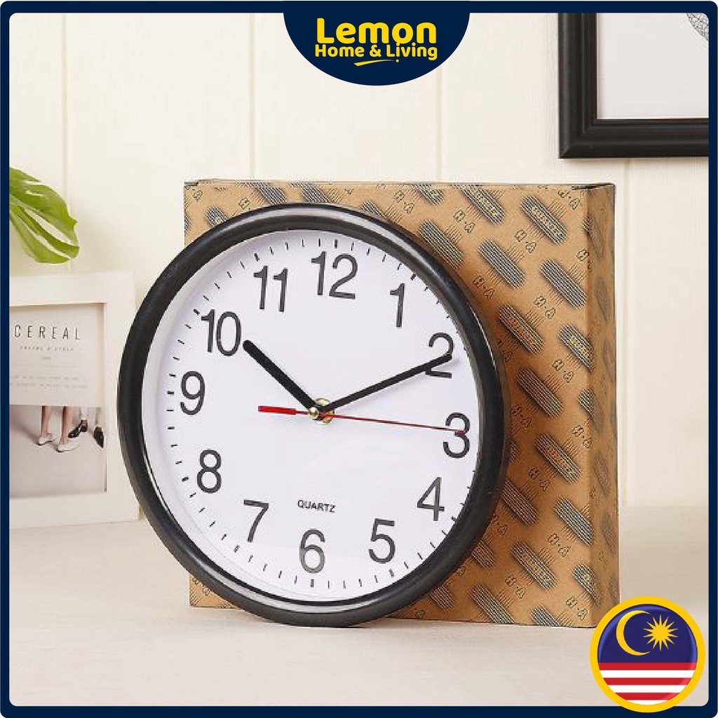 🍋 25cm Wall Clock IKEA Style Home Decor Clock 10 inch Jam Dinding Jam ...