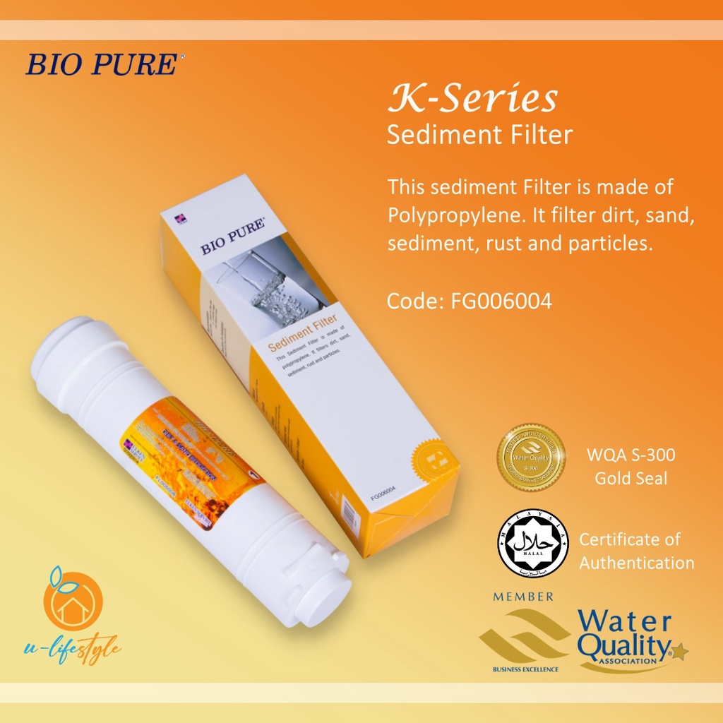 Water Filter for Bio Pure K, Ken and Ken Sigma series (Sediment, post ...