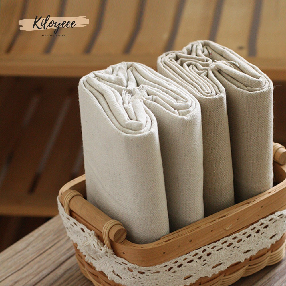 Blank Fabric Cotton Linen Cloth Kain DIY Handwork Tablecloth Sofa ...
