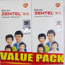 Zentel 400mg/10mlx2 ( value pack ) ubat cacing | Shopee Malaysia