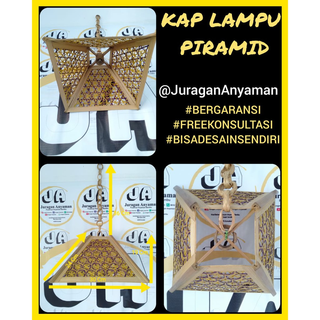 Pyramid BAMBOO LAMP SHADE ETHNIC BAMBOO WOVEN HANGING LAMP DECORATIVE ...