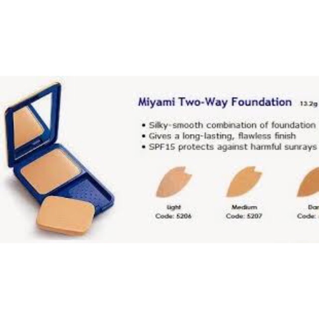 Cosway Bedak Padat Miyami Miami Compact Powder TwoWay Foundation ...
