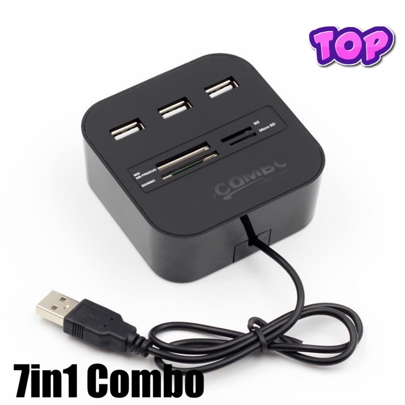 USB 3-Port HUB Card Reader With Multi Combo Support Micro SD TF M2 MS ...