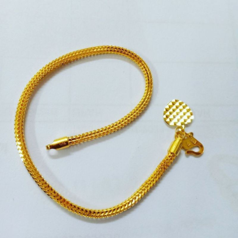 Gelang tangan pandora padu budak emas 916 tulen | Shopee Malaysia
