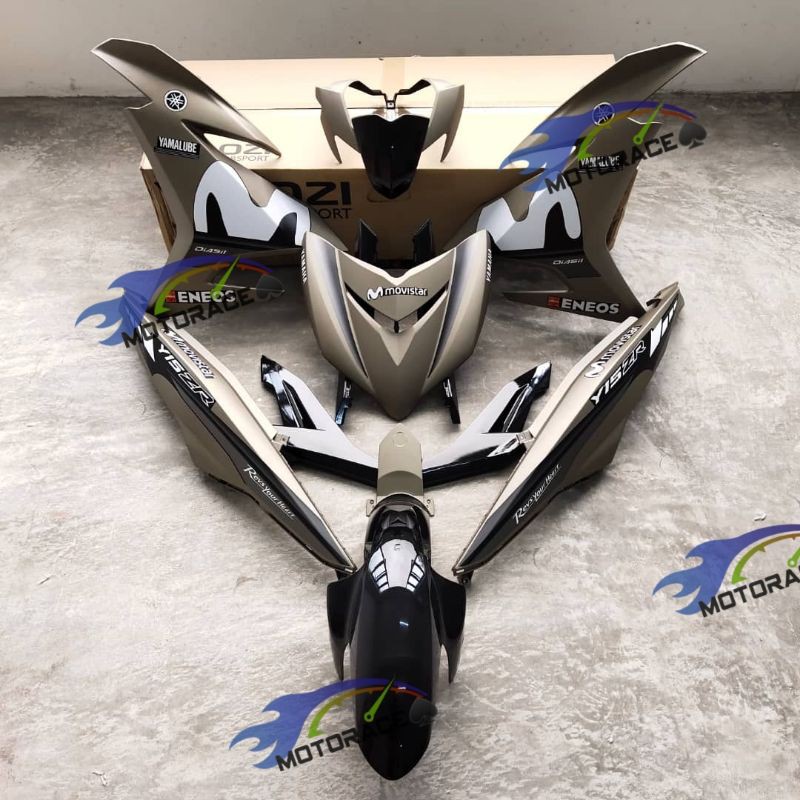VELOZI RACING FULL BODY COVER SET MOVISTAR TITANIUM MATT/BLACK YAMAHA ...
