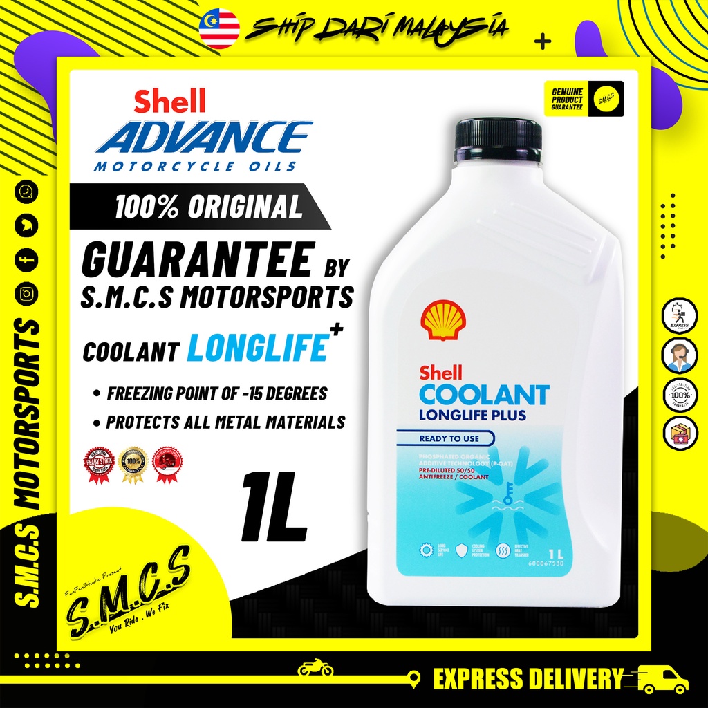 SHELL COOLANT LONGLIFE PLUS (1L) Antifreeze READY TO USE PENYEJUK MOTOR ...