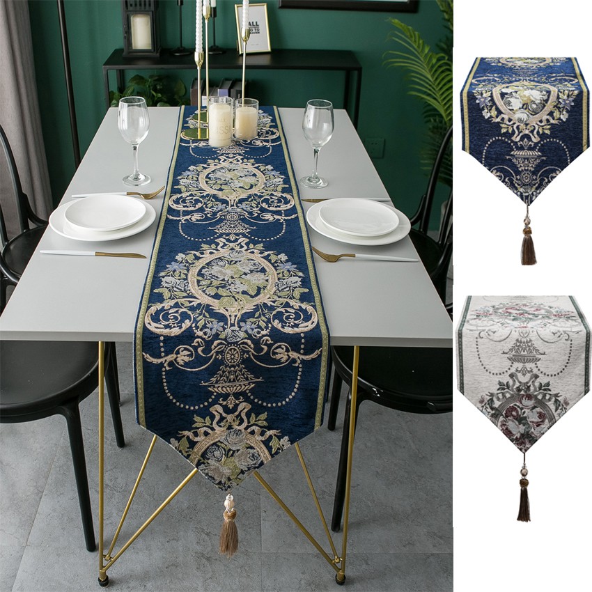 Luxury Jacquard Table Cloth Runner 4 6 8 Seaters Kain Alas Meja Hiasan ...