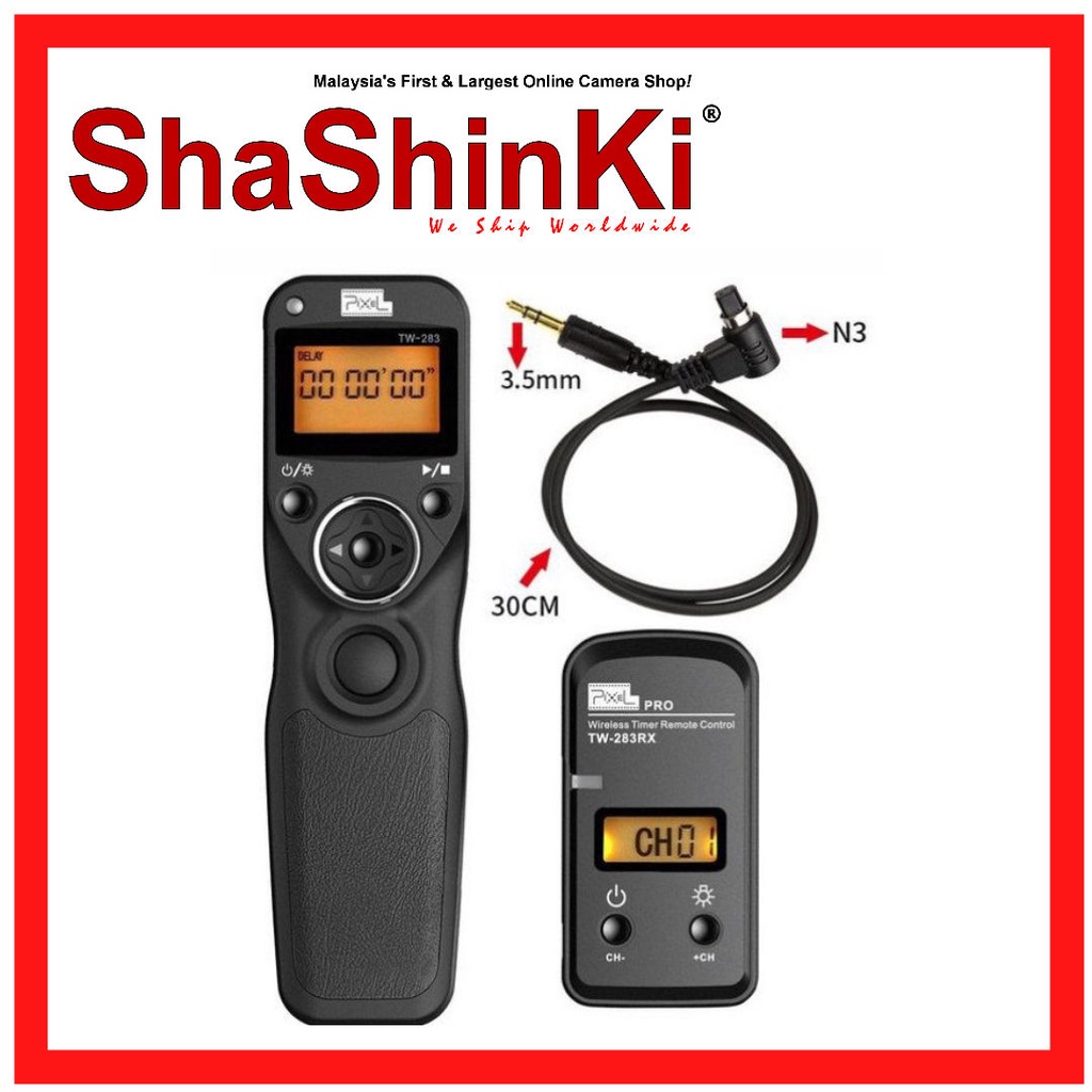 Pixel TW-283/N3 LCD Wireless Shutter Release Timer Remote Control for Canon 7D Series, 5D Series ...