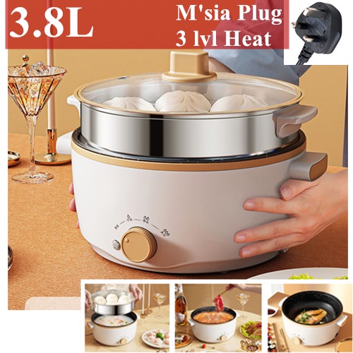 New Design 3.8L Multifunctional non-stick electric pot cooker | Shopee ...