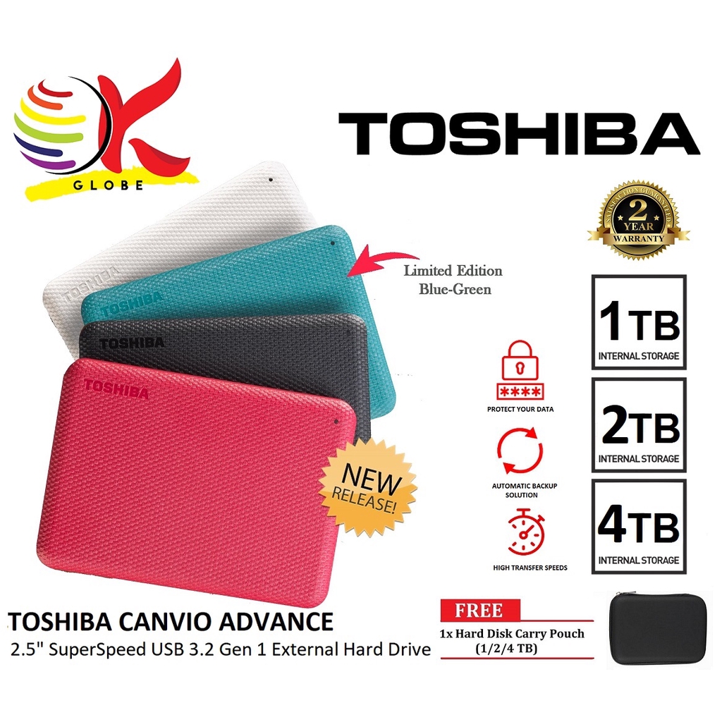 [1TB/2TB/4TB] TOSHIBA CANVIO ADVANCE 2.5" PORTABLE EXTERNAL HARD DISK ...