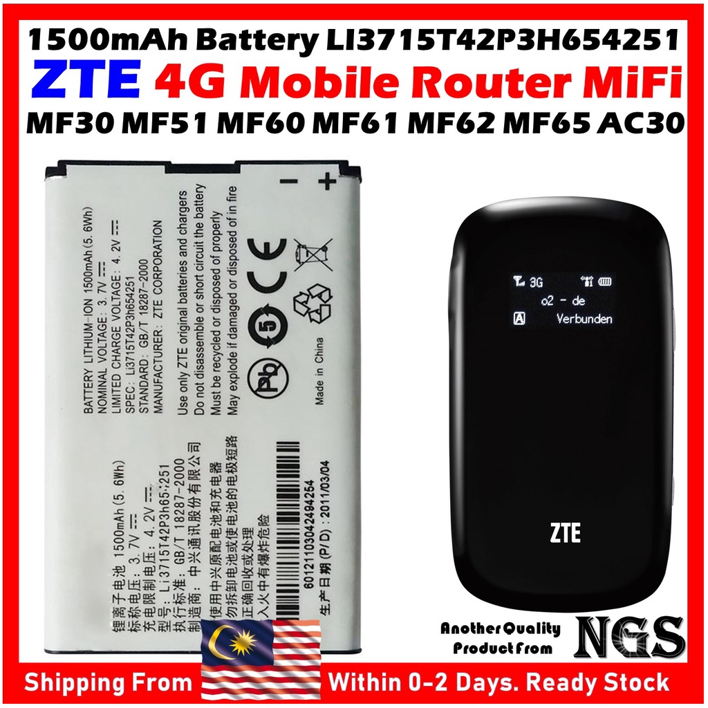 ORIGINAL 1500mAh Battery LI3715T42P3H654251 For ZTE 4G Mobile MiFi ...
