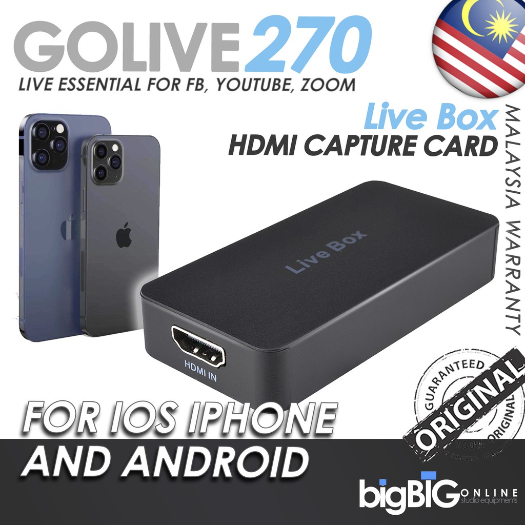 EZCAP 270 LIVE STREAM CAPTURE VIDEO CAPTURE BOX FOR ANDROID and IOS ...