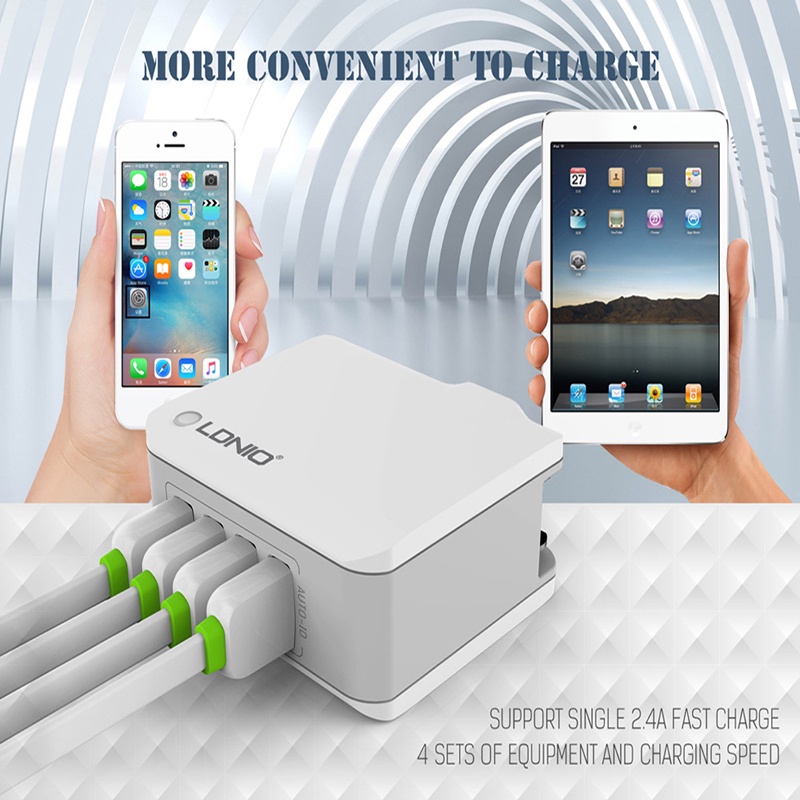 LDNIO A4403 4-Port USB Charger 4.4A Fast Charging I Intelligent ...