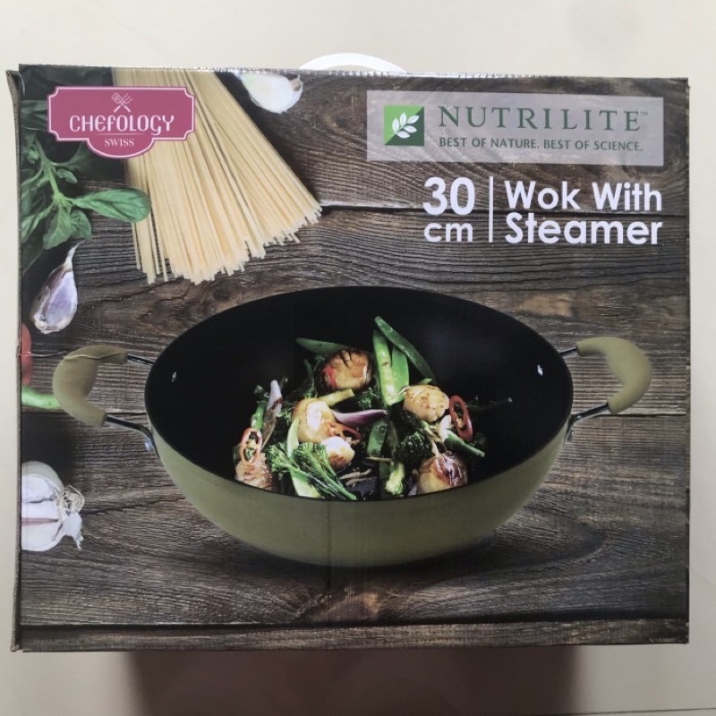 Anway Nutrilite Chefology 30cm Wok with Steamer | Shopee Malaysia
