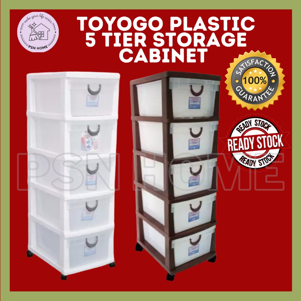TOYOGO 5 Tier Storage Cabinet Drawer With Wheels Laci Kabinet Penyimpan ...