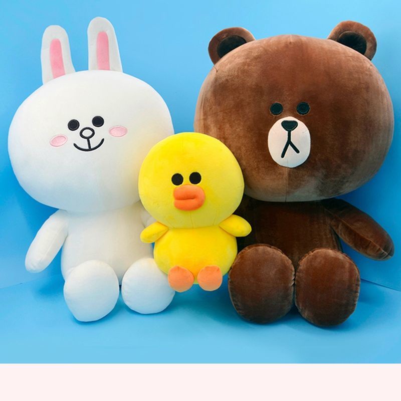 JFMM Genuine Brown Bear Doll Plush Toy Kenny Rabbit Sally Chicken ...