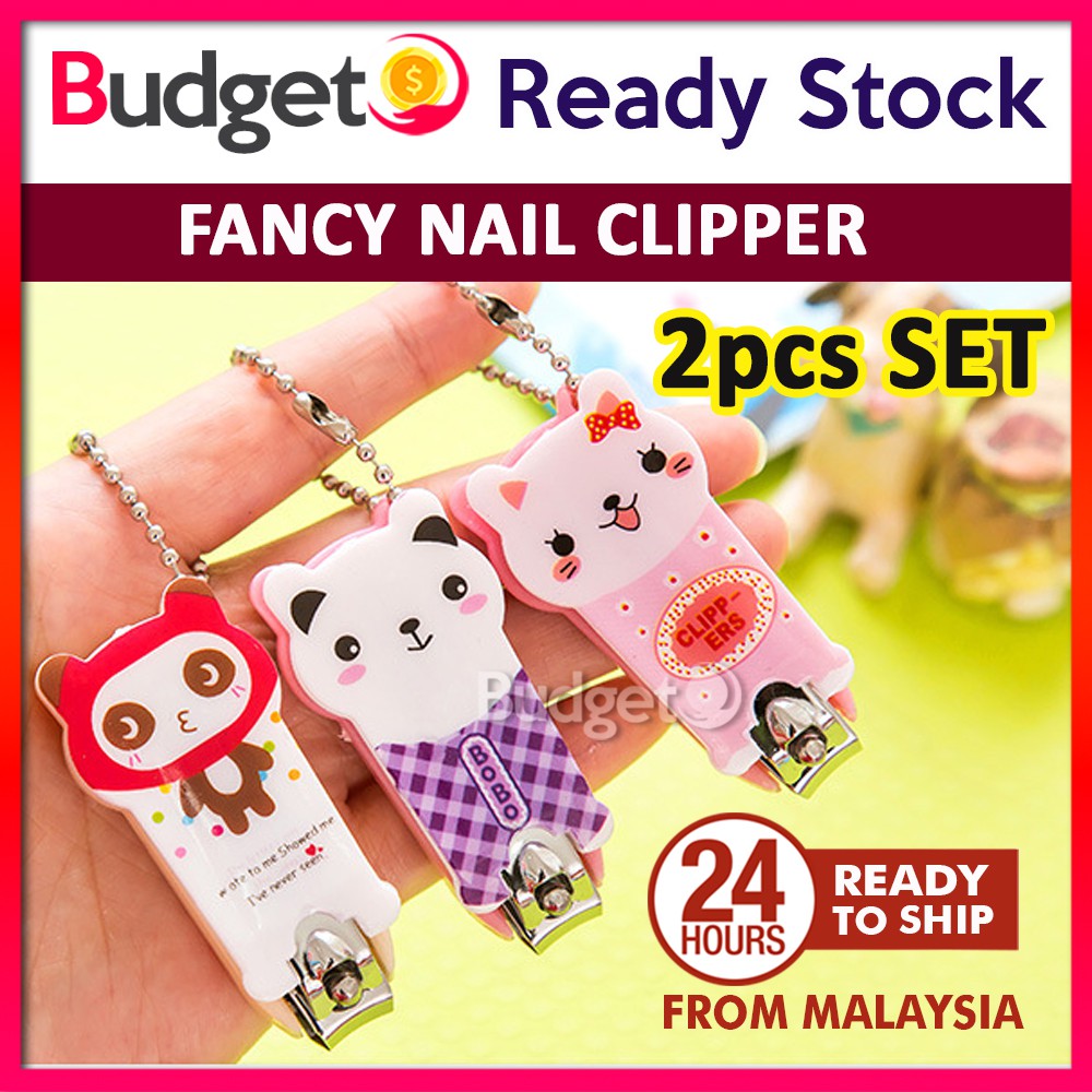 Ready Stock 2pcs Set Stainless Steel Fancy Nail Clippers Manicure Tools Clipper Ketip Kuku Comel CN004 Shopee Malaysia