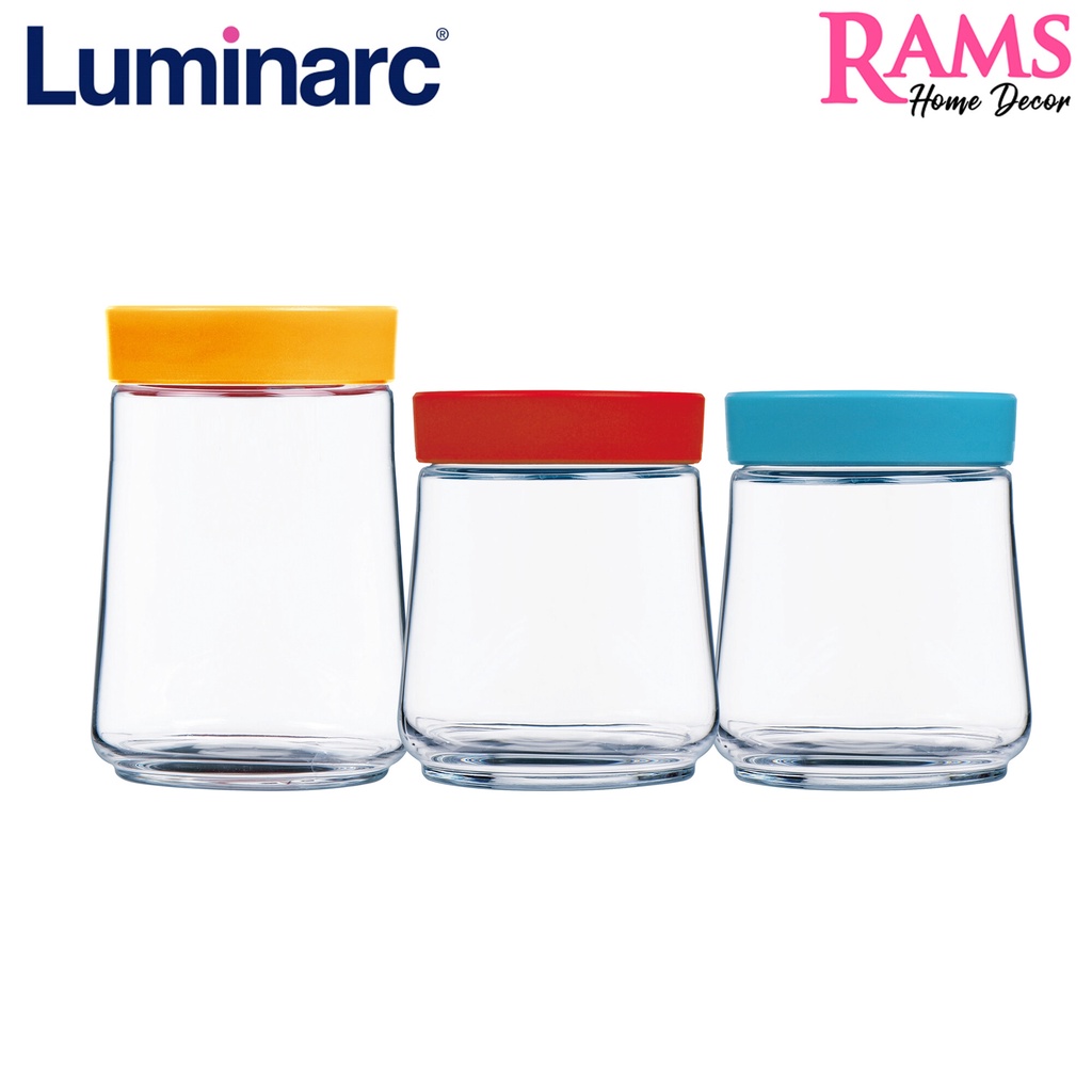 Luminarc 3 Pcs Food Storage Set / Pot Swing Round Canister / Storage ...