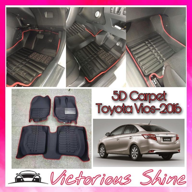Toyota Vios 2016 5D Car Carpet Customized fit Car Floor Mat | Shopee ...
