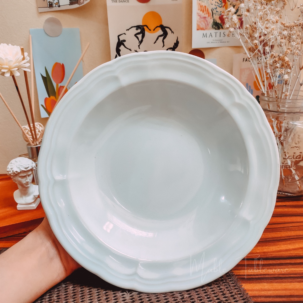 Curvy Patterned Soup Curve Plate/Aesthetic Vintage Retro Plate/Concave ...