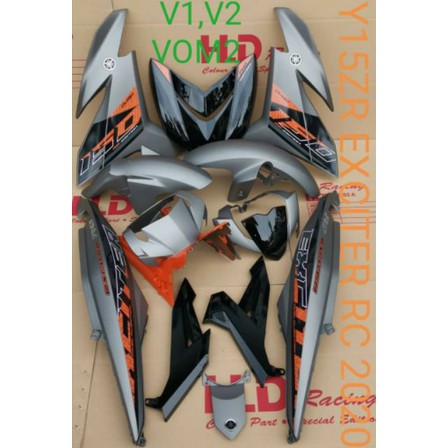 Y15ZR V1/V2 Exciter RC 2020 HLD Cover Set Y15zr Matt grey/Matt red/Grey/Red white cover set ...
