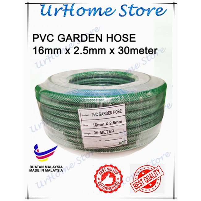 OFFER 30 Meter REINFORCED PVC GARDEN HOSE Green/Black 16MMX 2.5MM ...