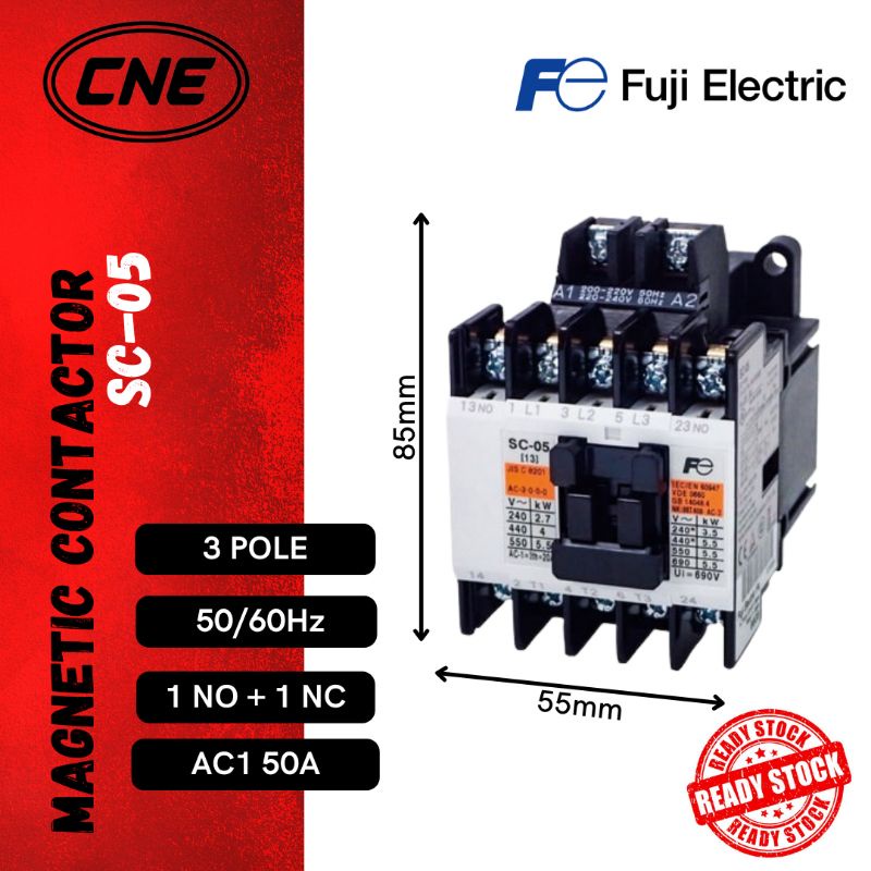 【🔥Ready Stock🔥】Original FUJI Magnetic Contactor SC-05 / AC1=ITH=20A ...