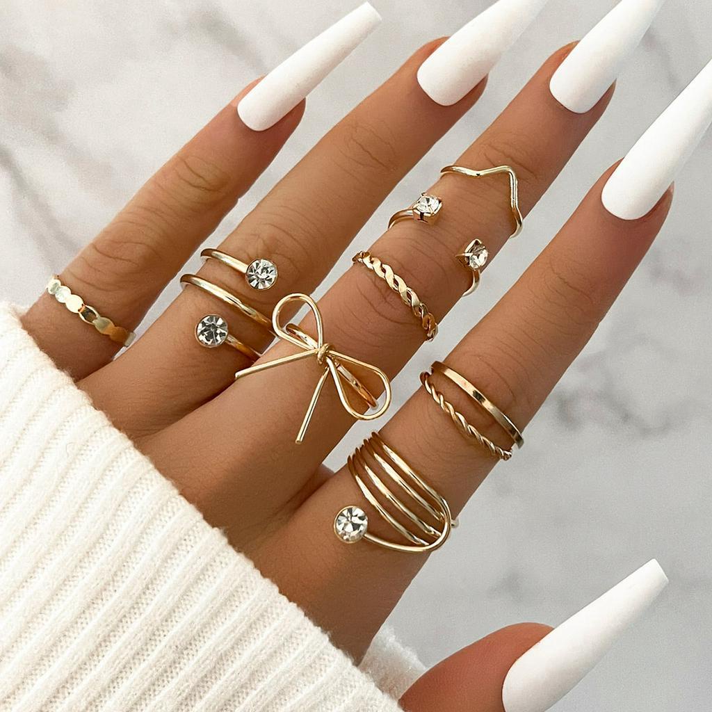 Cross-border New Style Diamond-Studded Twist Opening Multi-Joint Ring ...
