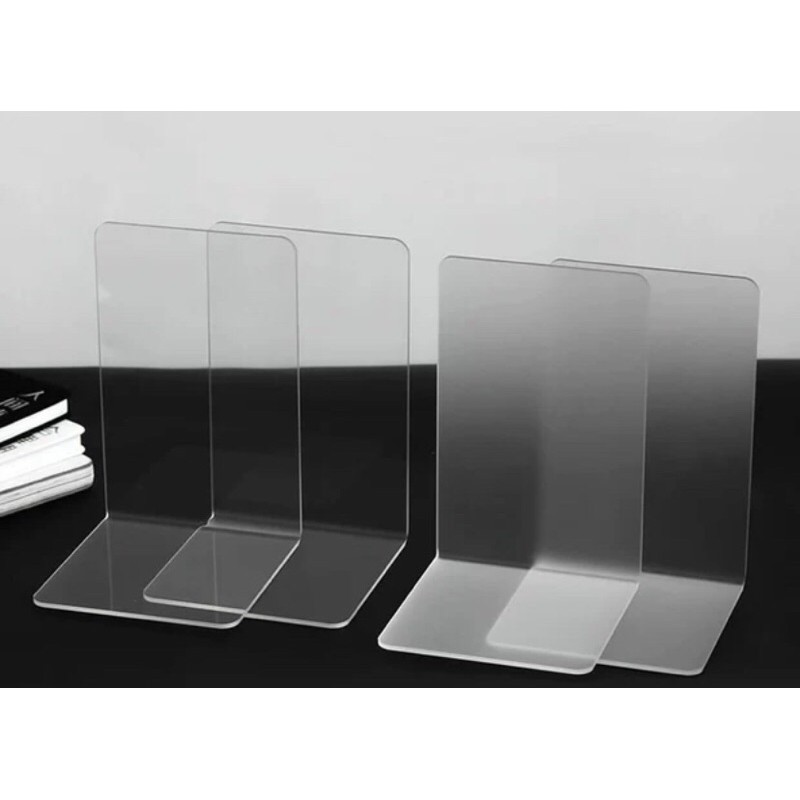 L shape Book stand Holder Transparent Translucent Stationery Pemegang ...