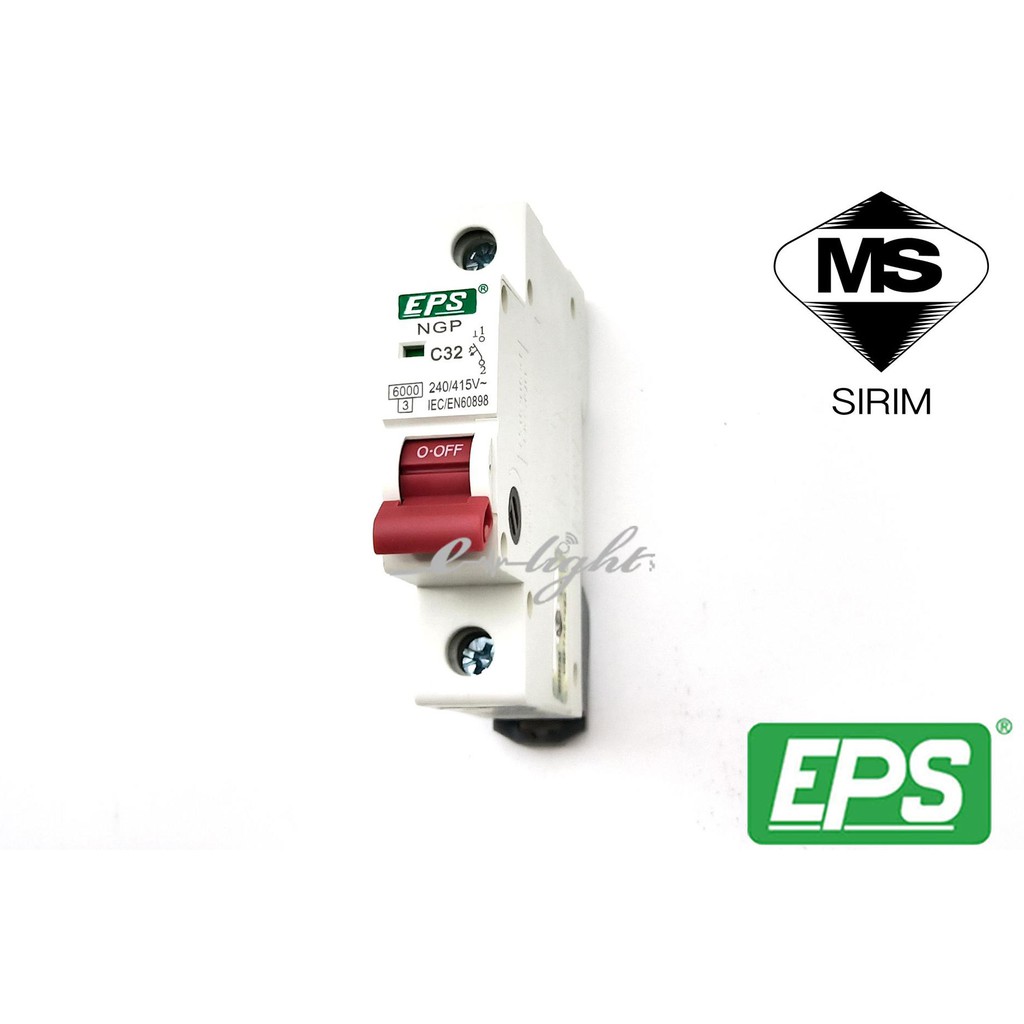EPS 1Pole (6KA) MCB 32A Miniature Circuit Breaker (SIRIM APPROVE ... EPS 1Pole (6KA) MCB 32A Miniature Circuit Breaker (SIRIM APPROVE ...
