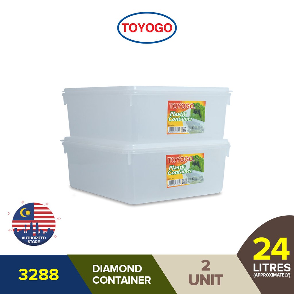 TOYOGO Diamond Container Food Storage 3288 (21.5L) [2 units] | Shopee ...