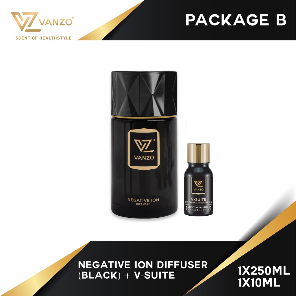 VANZO Negative Ion Aroma Diffuser Package - Black | Shopee Malaysia