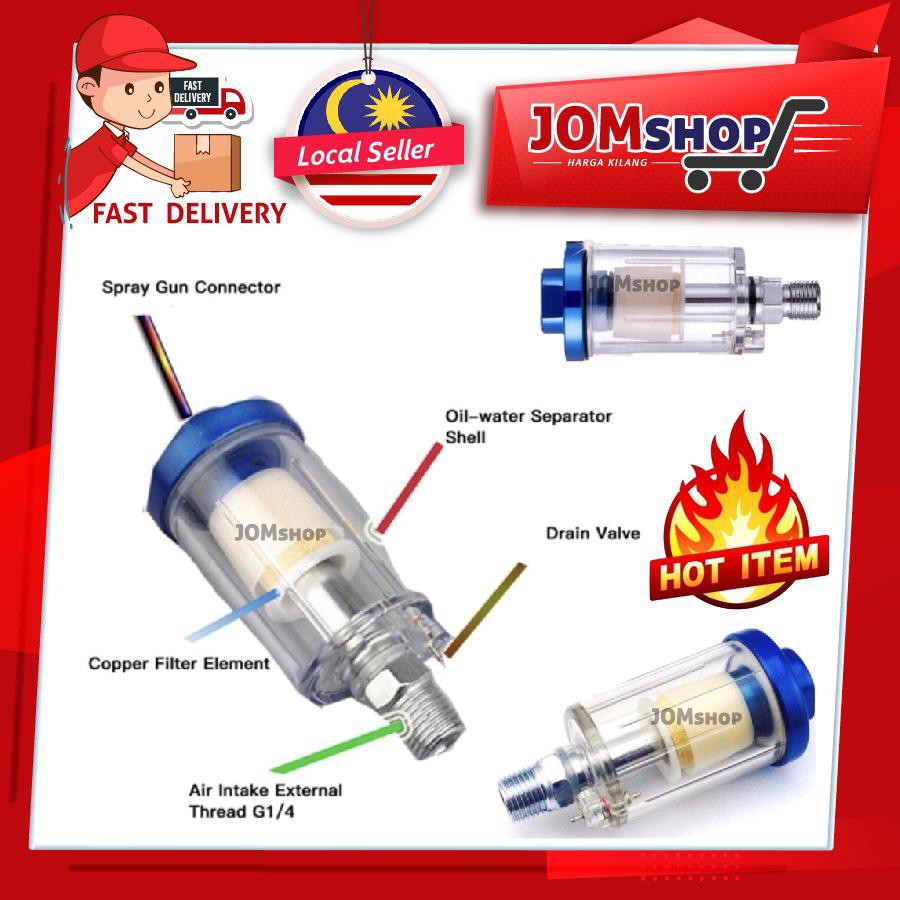 Spray Gun Air Line Filter Oil Water Trap Moisture Separator with ...