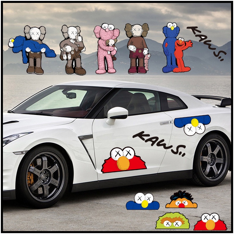 kaws Sesame Street Waterproof Car Stickers Decals Big Size Car Window ...