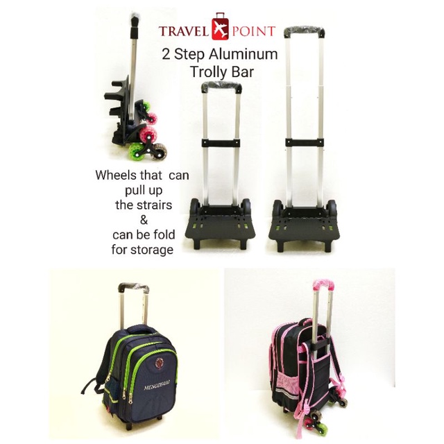 Ready stock Malaysia 6 SIX Wheel Trolley for School Bag Staircase ...