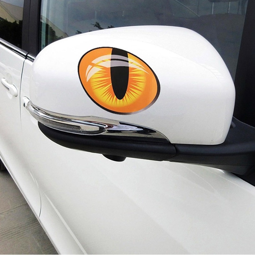 2Pcs Cute Simulation Cat Eyes 3D Car Stickers For Rearview Mirror Car ...