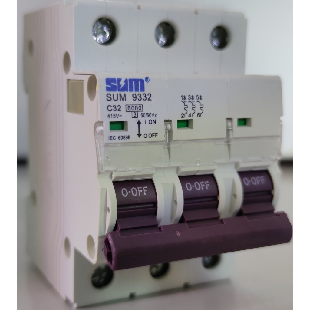 SUM MCB 10A / 20A / 32A / 40A / 63A / 1 POLE / 2 POLE / 3 POLE / 6KA / MINIATURE CIRCUIT BREAKER ...