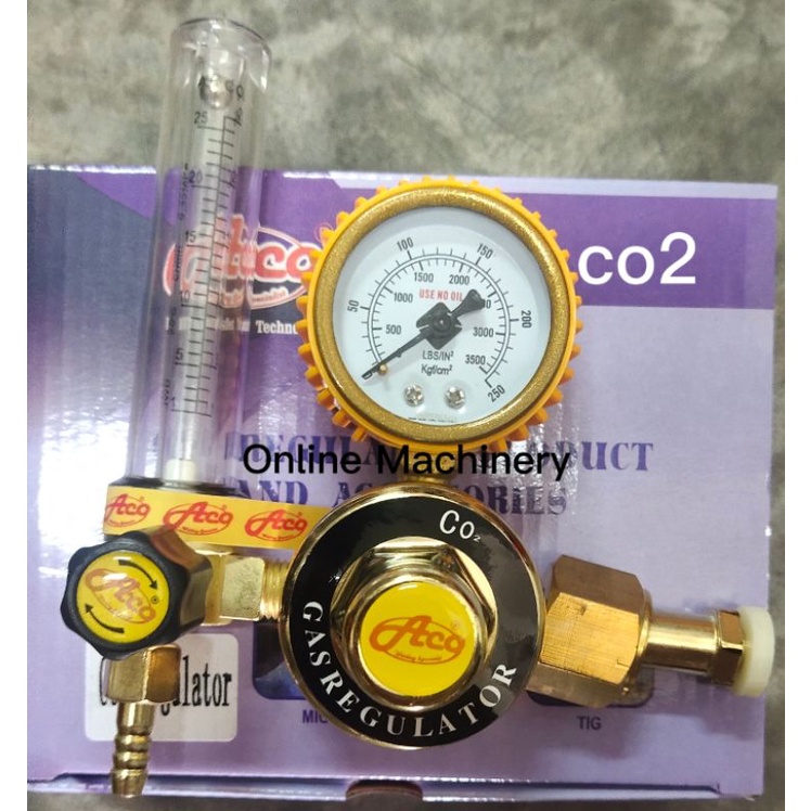 ACO CO2 Gas Mig Flow Meter Welding Weld Flowmeter Regulator Gauge ...
