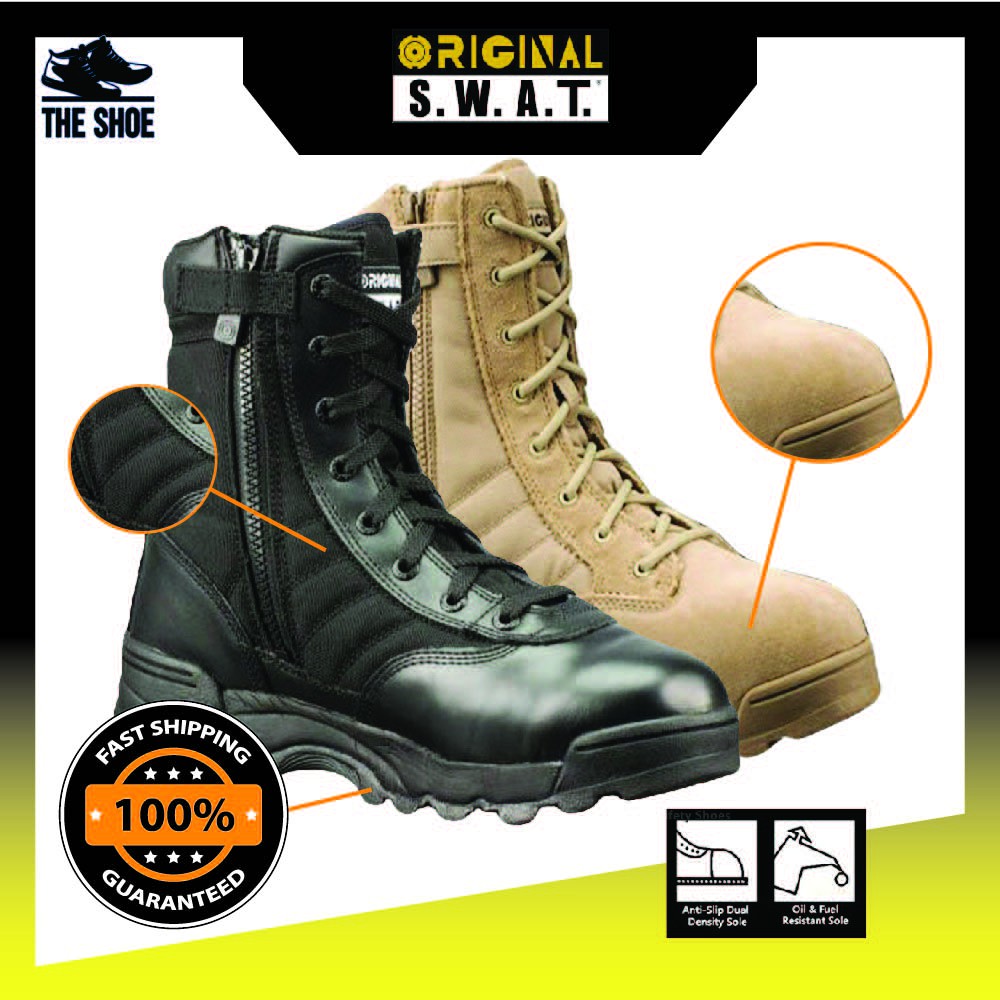 SWAT Tactical Boots – Kasut Keselamatan SWAT Steel Toe Cap Steel Mid ...