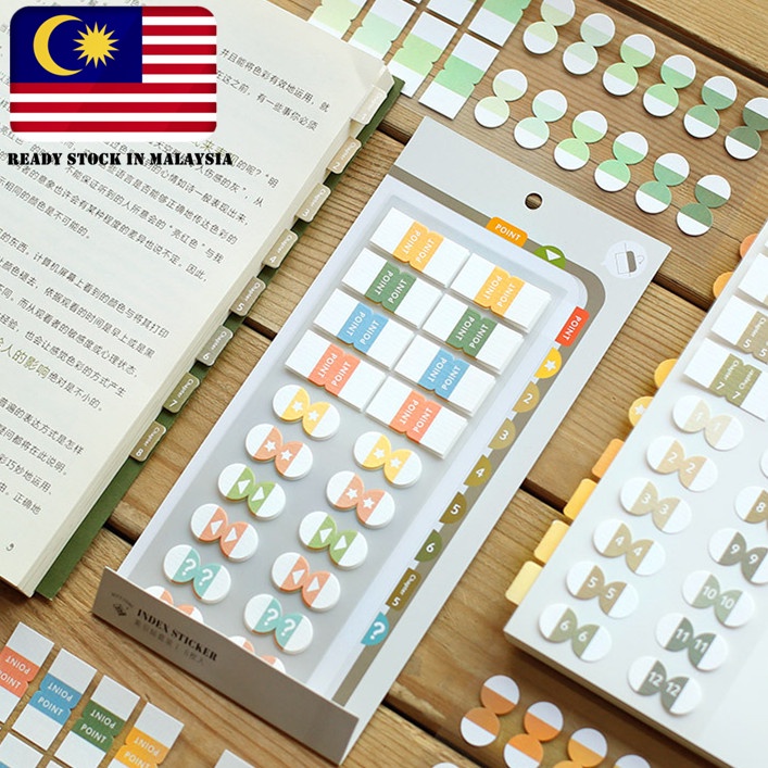BZS INS Colour Index Stickers DIY Labels Bookmark Tag Journal Scrapbook ...