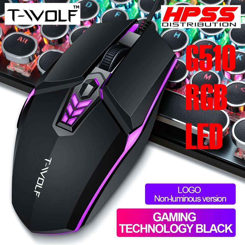 TWOLF V1 Wired USB Mouse competitive game notebook light USB Mice.AVF ...