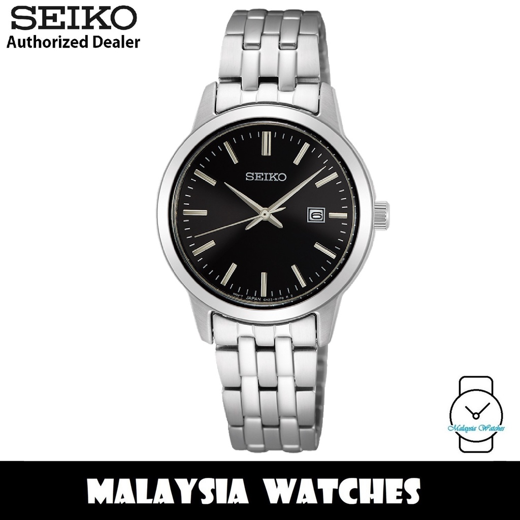 Seiko SUR409P1 Classic Quartz Black Dial Hardlex Crystal Glass ...