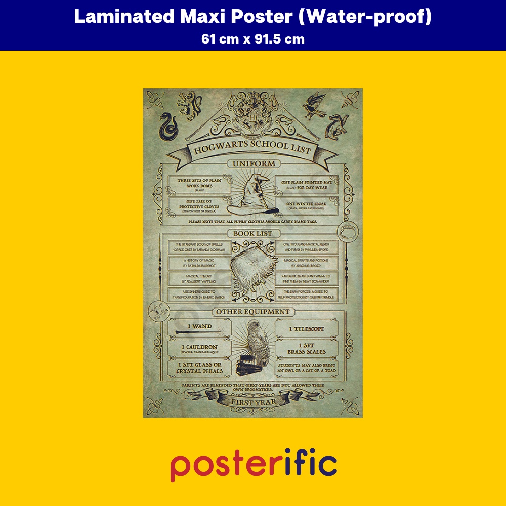 Harry Potter (Hogwarts School List) - Poster (61 cm X 91.5 cm) | Shopee ...