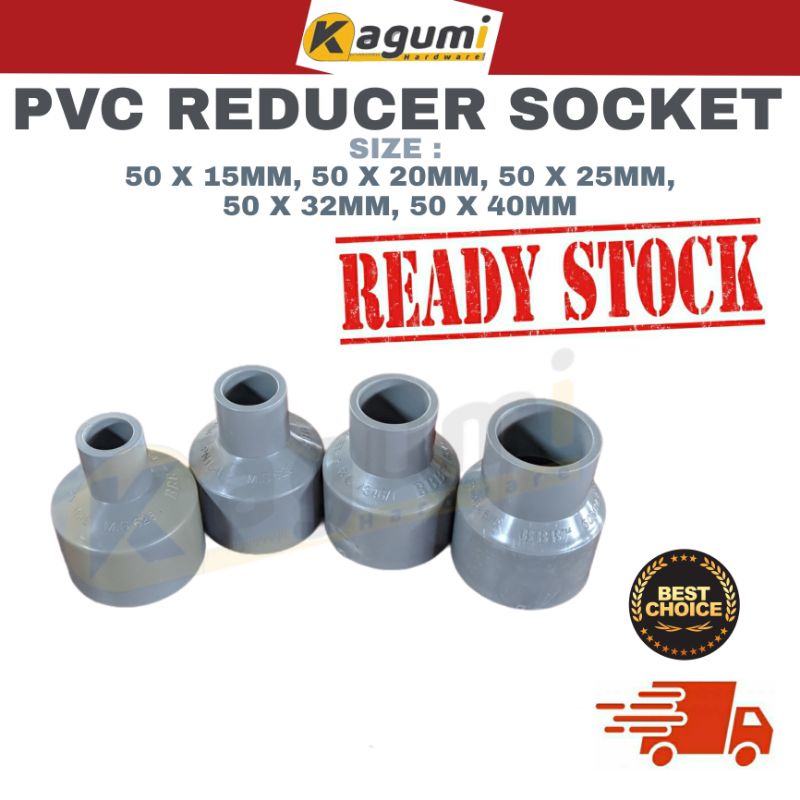 PVC REDUCER SOCKET ( 50 X 15MM / 50 X 20MM / 50 X 25MM / 50 X 32MM / 50 ...