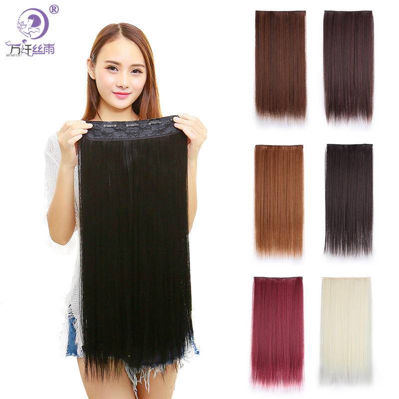 Rambut palsu wanita lima rambut lurus panjang jenis sehelai keping 5 ...