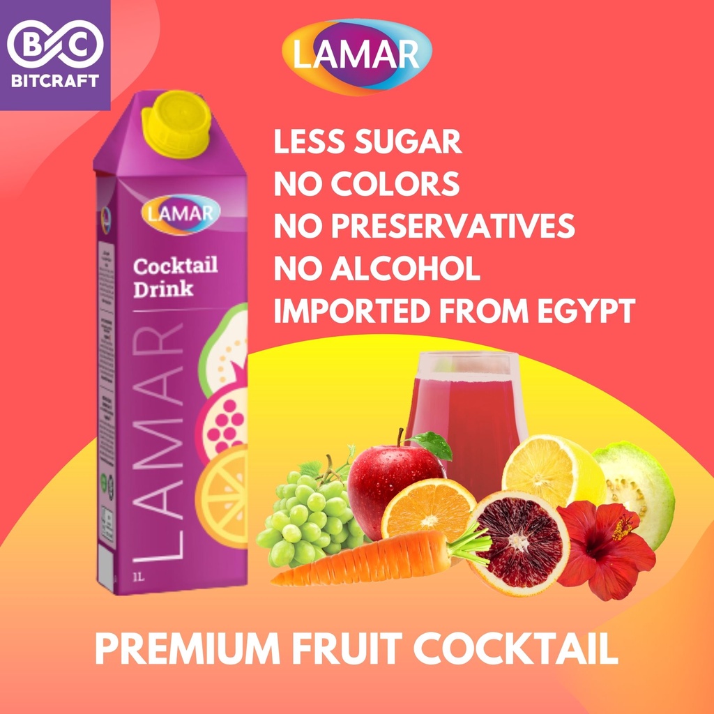 LAMAR Fruit Cocktail Mocktail Punch Drink 1L Less Sugar Imported From ...