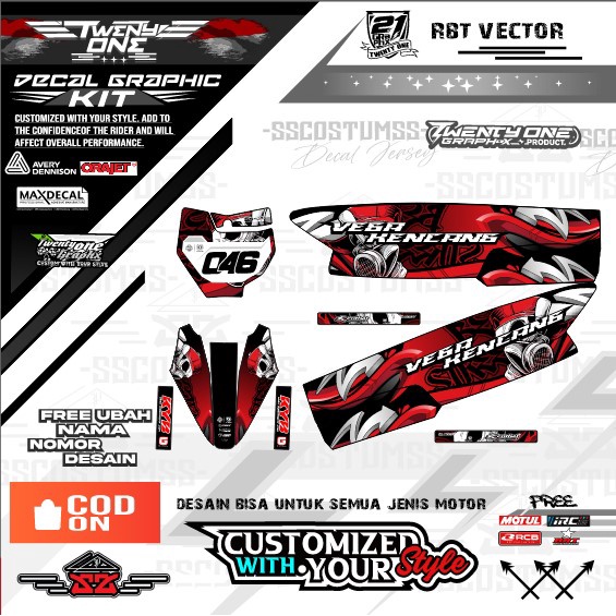 HITAM HIJAU MERAH Rbt vector graphdecal JUPITER vega new trail ...